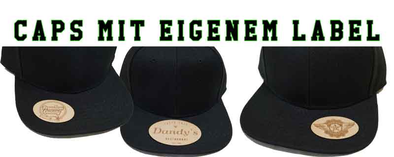 Caps mit eigenem Label selber gestalten Label mit Laser Gravur
