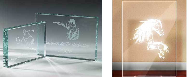 Glasartikel mit Lasergravur - selber online gestalten